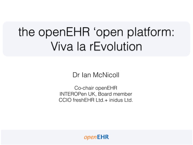 OpenEhr rEvolution Sardinia 2019 | PPT