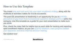 Open Enrollment Metrics Report Template | PPTX