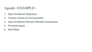 Open Enrollment Metrics Report Template | PPTX