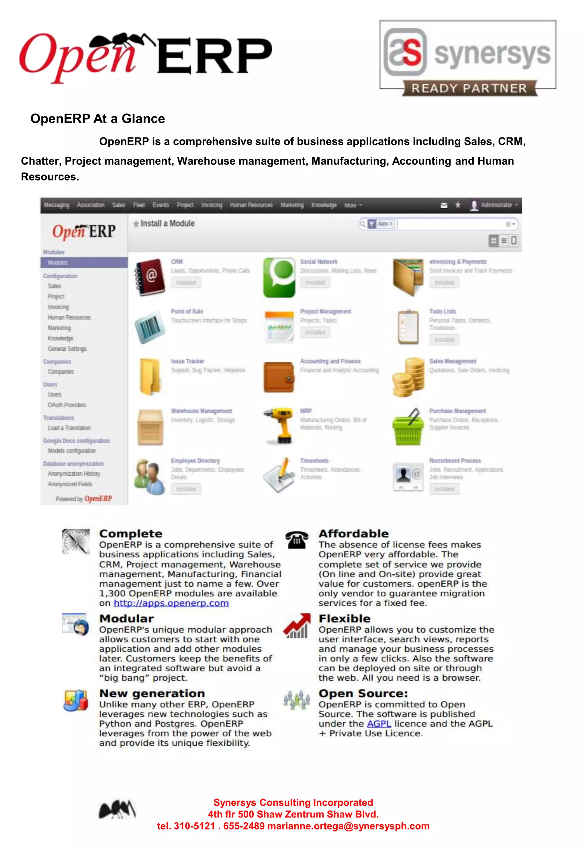 Open erp brochures | PPTX