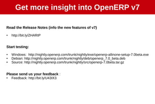 Comparison between OpenERP v6.1 and v7 | PPT