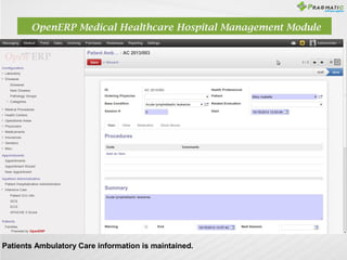 Odoo OpenERP 7 Medical Healthcare and Hospital Management System | PPT
