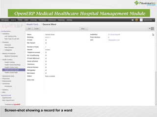 Odoo OpenERP 7 Medical Healthcare and Hospital Management System | PPT