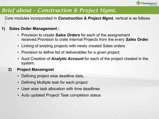 Odoo OpenERP 7 construction management | PPT