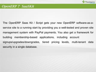 Odoo OpenERP 7 SaaSKit | PPT