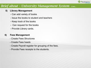 Odoo OpenERP 7 University Management System | PPT | College Planning ...
