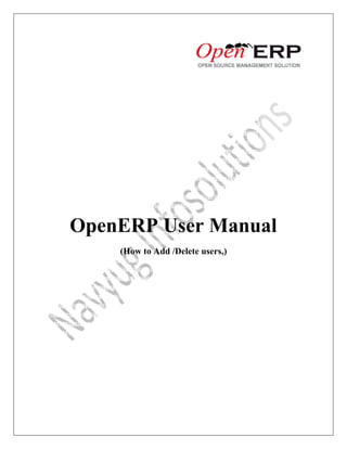 How to Add / Delete User in OpenERP | PDF