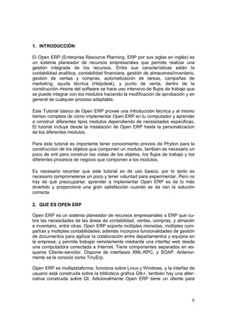Open erp tutorial_basico | PDF