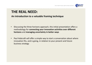 Opener to the three horizons for innovation | PDF