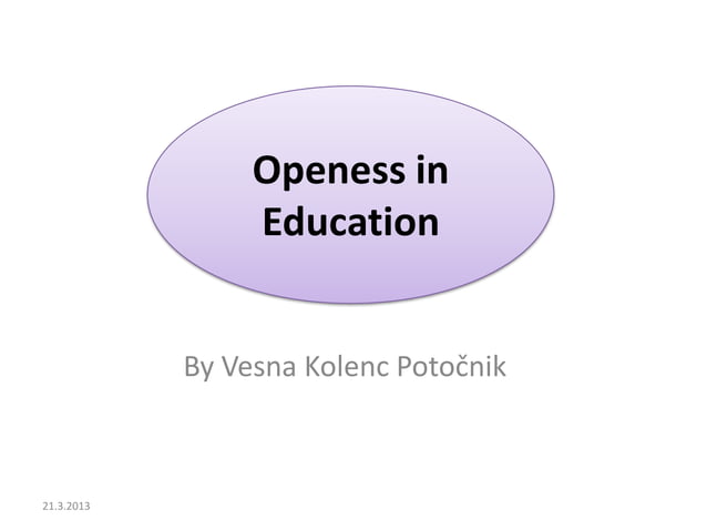 Openess in education presentation | PPTX
