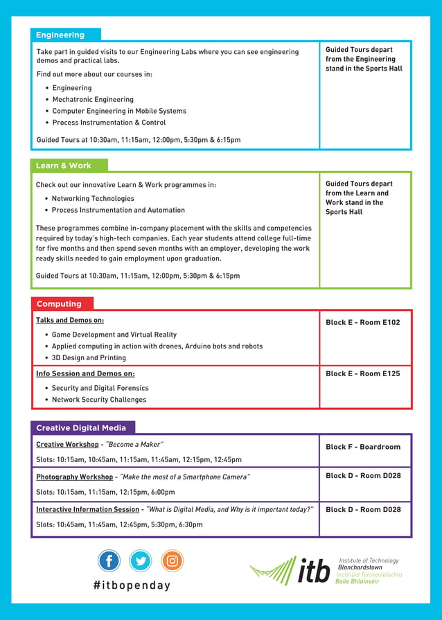 ITB Open Day Schedule November 2018 | PDF