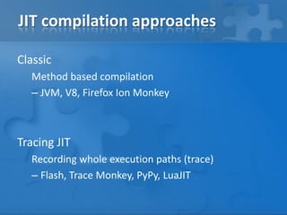 JIT compilation in modern platforms – challenges and solutions | PPT