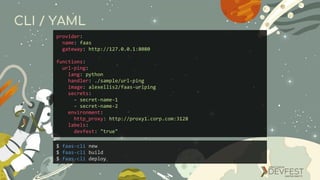 Partir à la découverte du serverless avec openfaas | PPT