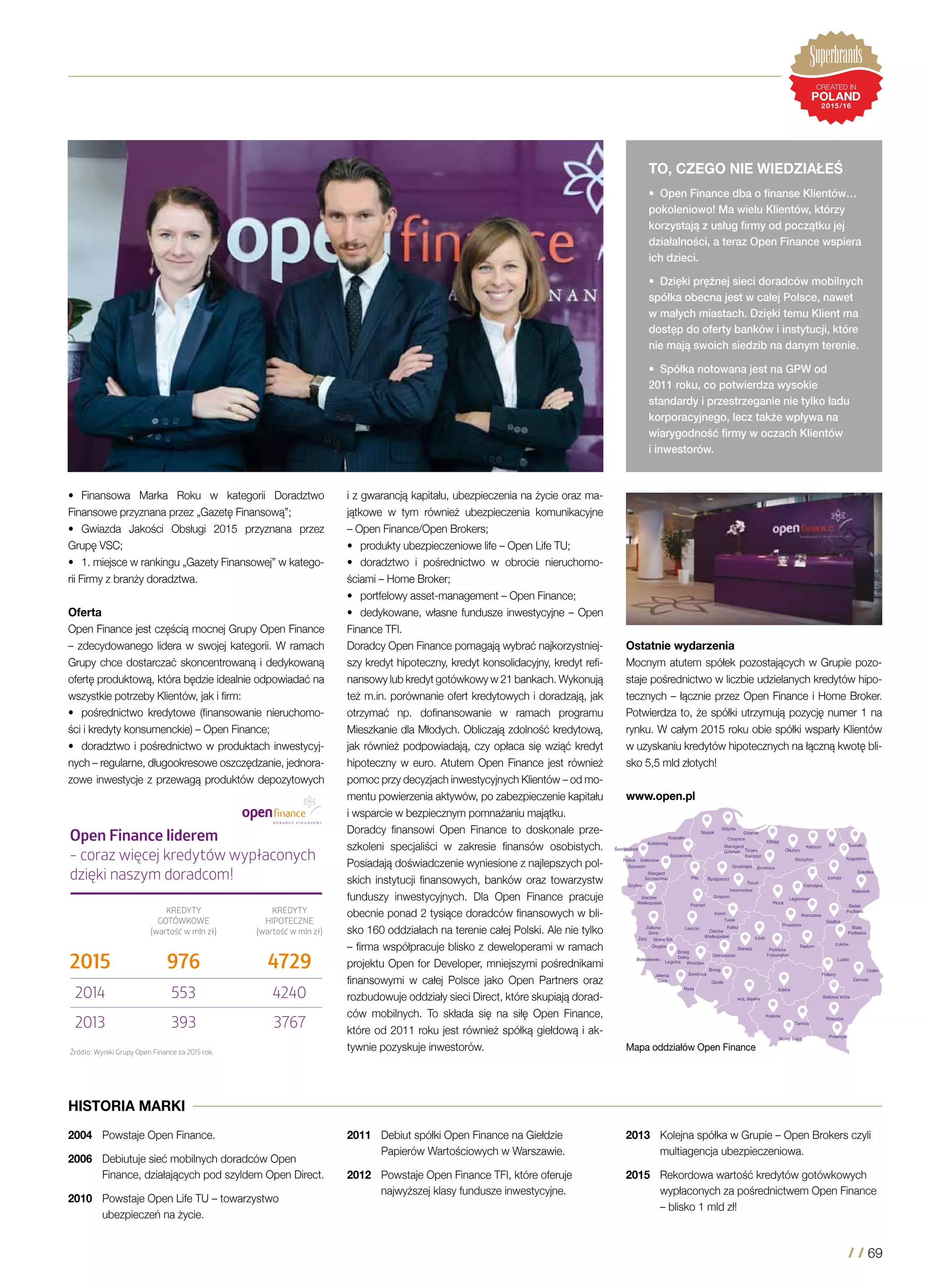 Case study marki Open Finance z Albumu Superbrands Polska 2016 | PDF