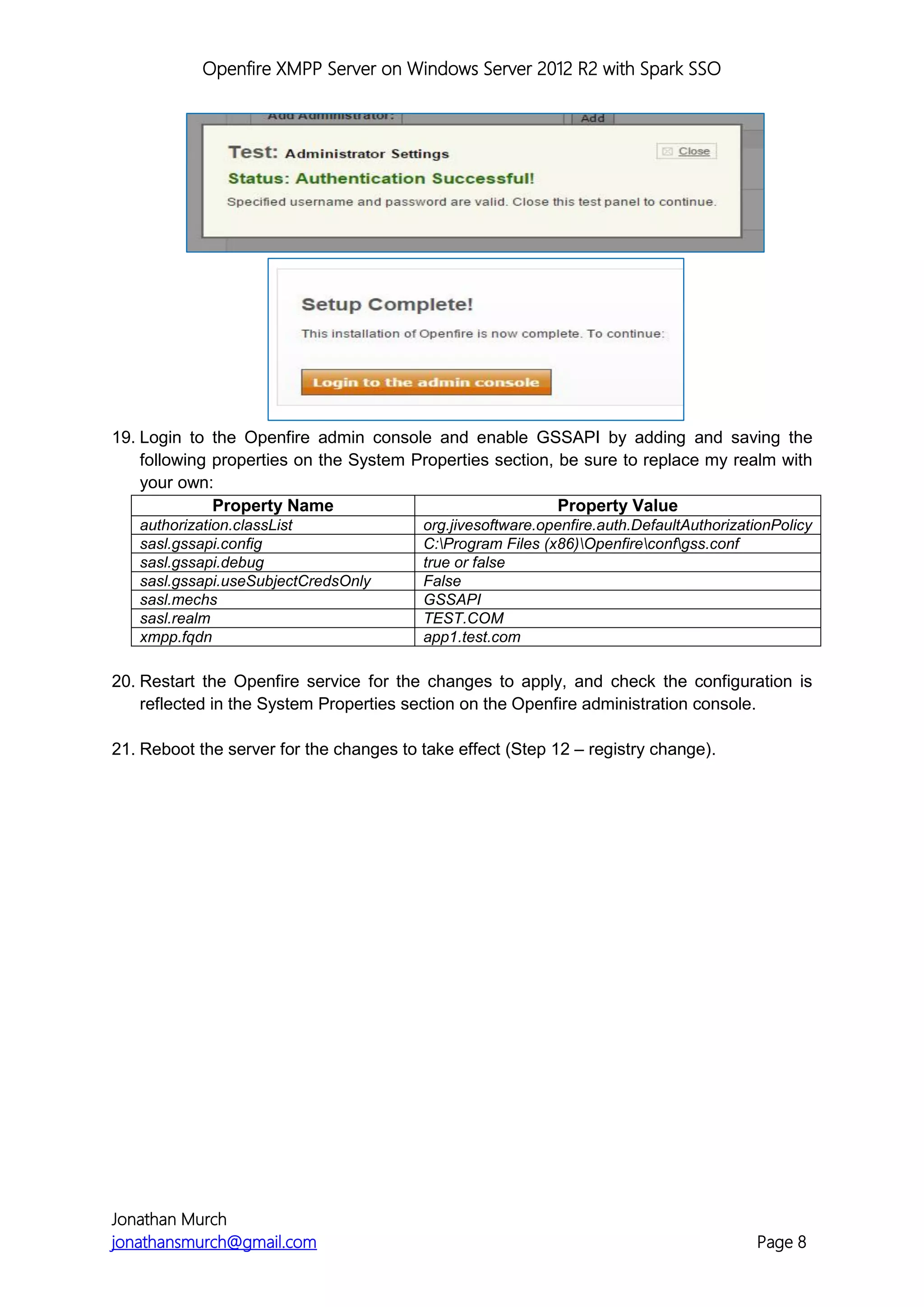 Openfire xmpp server on windows server 2012 r2 with spark sso | PDF ...