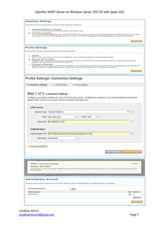 Openfire xmpp server on windows server 2012 r2 with spark sso | PDF