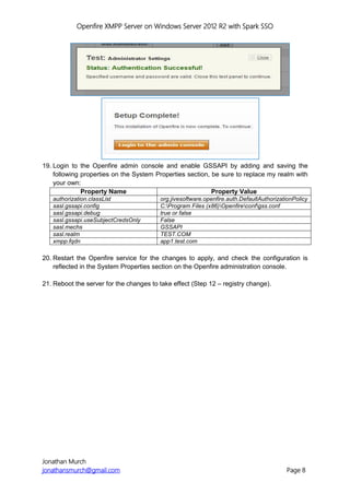 Openfire xmpp server on windows server 2012 r2 with spark sso | PDF