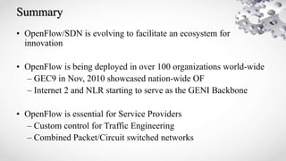Open Flow Protocol | PPTX | Computer Networking | Computing