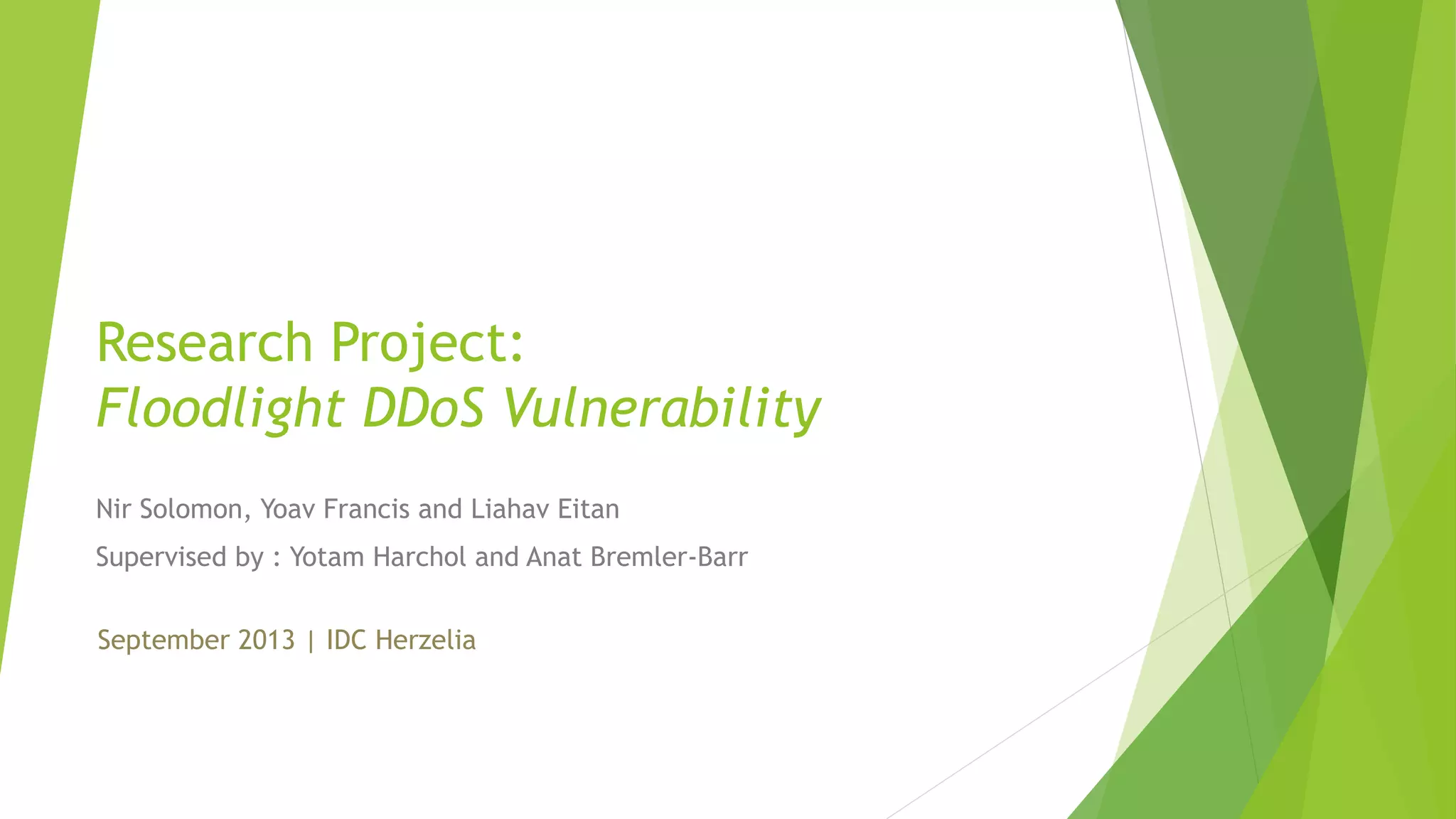 Floodlight OpenFlow DDoS | PPT