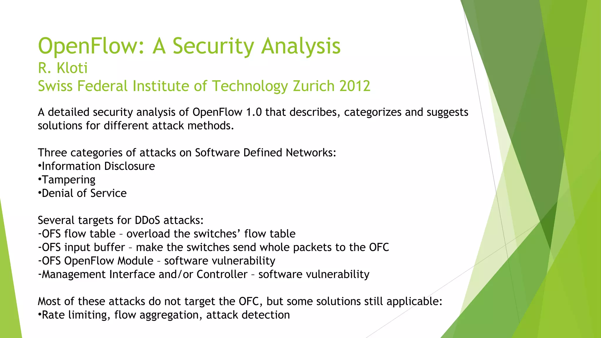 Floodlight OpenFlow DDoS | PPT