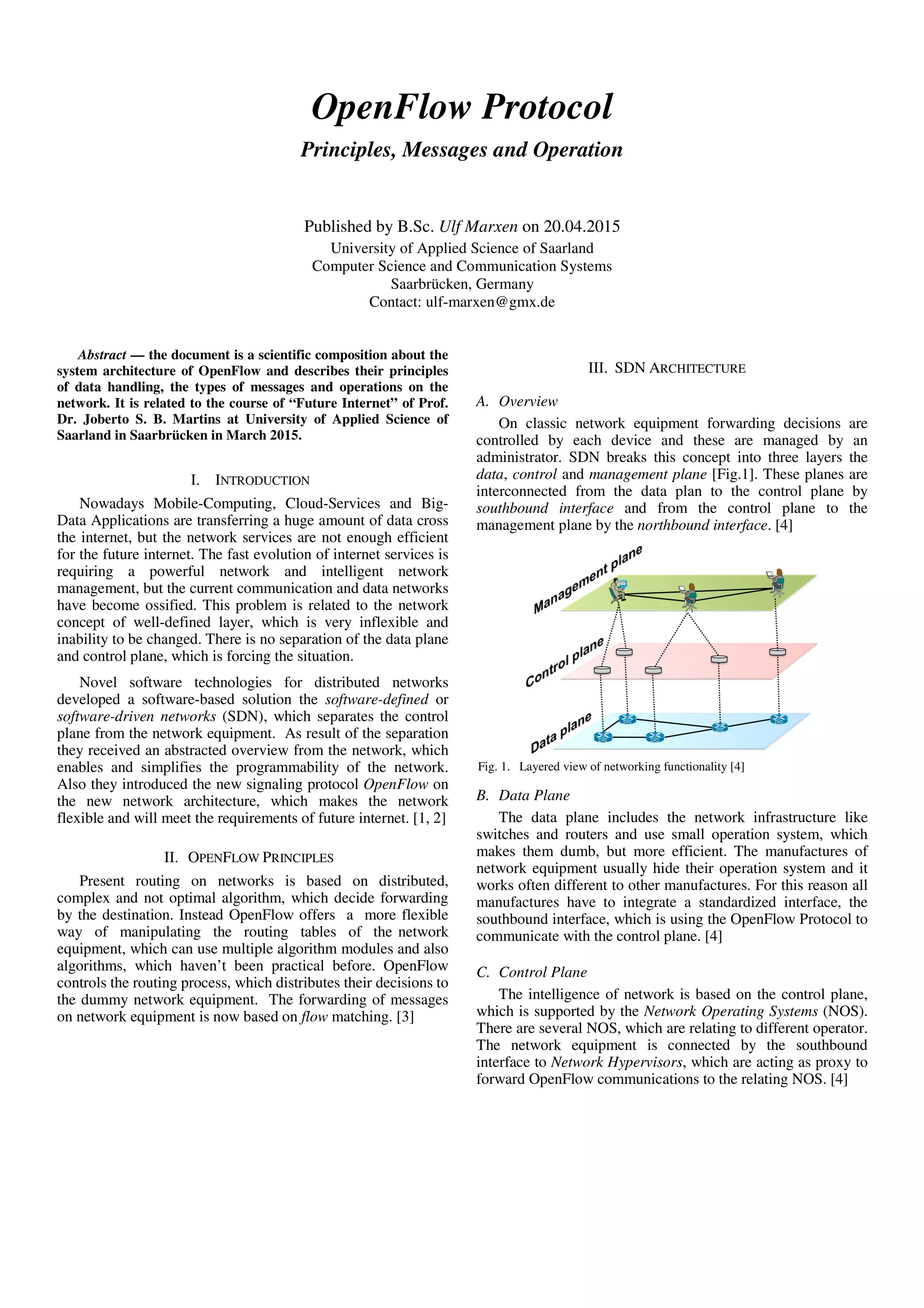 SDN - OpenFlow protocol | PDF