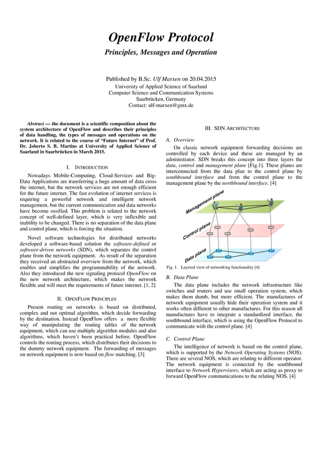 SDN - OpenFlow protocol | PDF