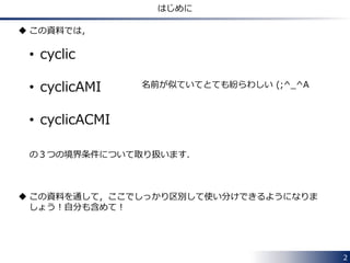 OpenFOAM の cyclic、cyclicAMI、cyclicACMI 条件について | PDF