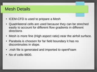 Openfoam analysis of flow over aerofoil | PDF | Technology & Computing