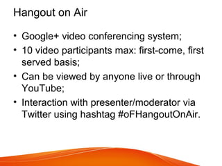 openFoam Hangout on Air Meeting #1 Introduction | PPT
