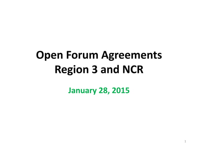 Open forum agreements 2015 | PPT