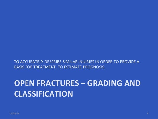 Open Fractures Classification and Management.