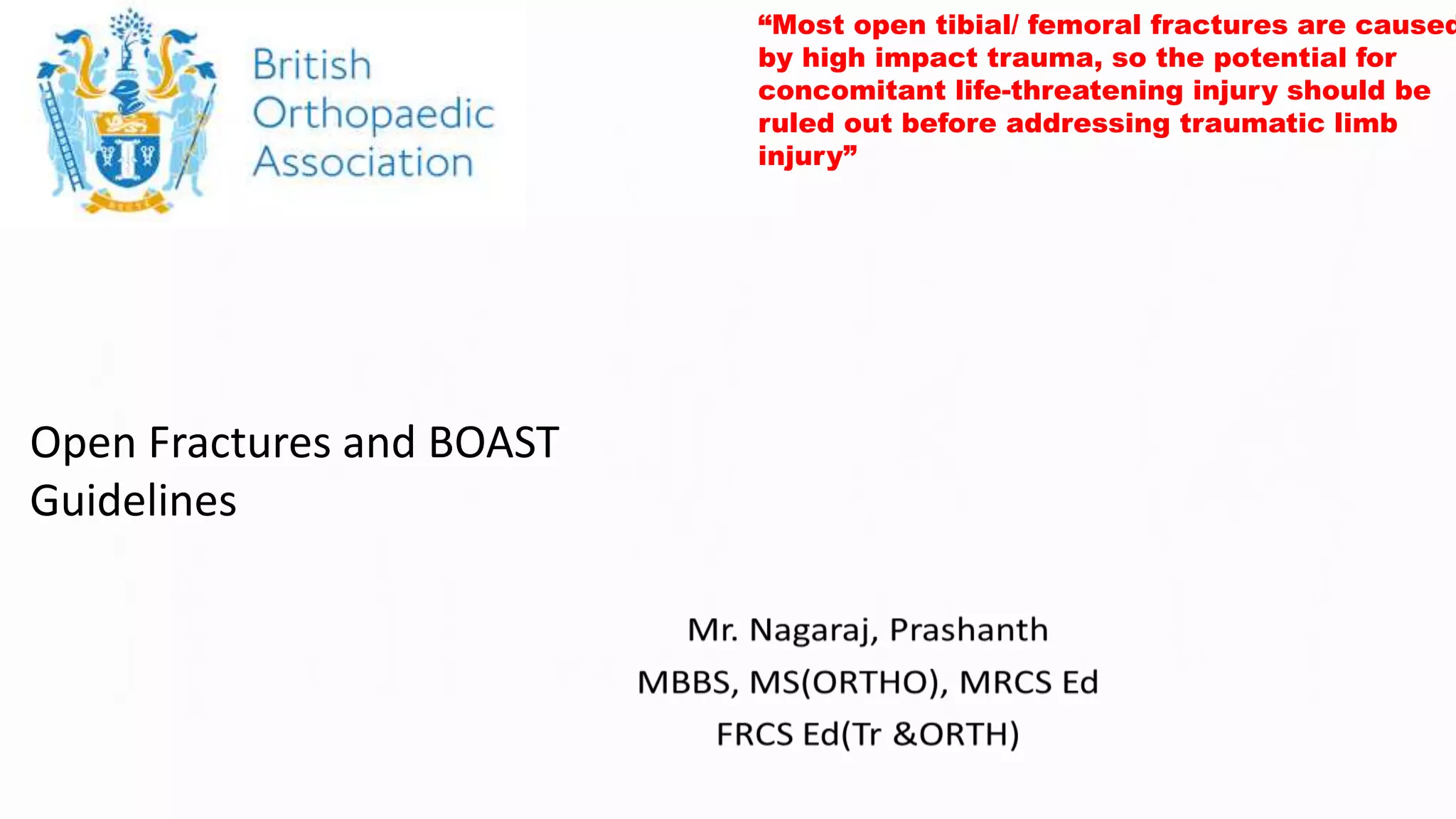 Open fractures ppt | PPTX