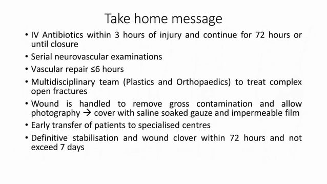 Open fractures ppt | PPTX | First Aid | Injuries