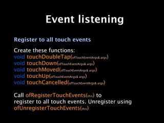 openFrameworks 007 - events | PPT