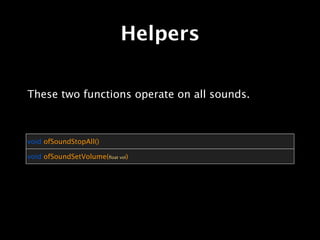 openFrameworks 007 - sound | PPT