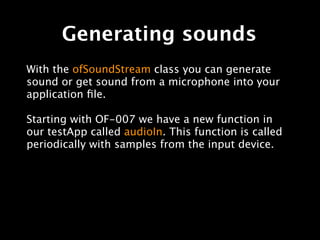openFrameworks 007 - sound | PPT