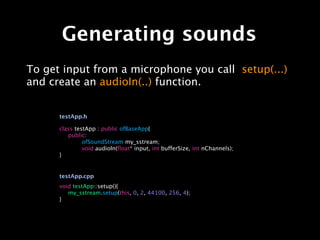 openFrameworks 007 - sound | PPT