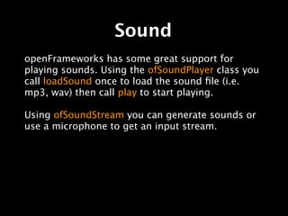 openFrameworks 007 - sound | PPT