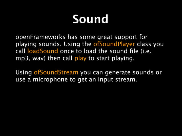 openFrameworks 007 - sound | PPT