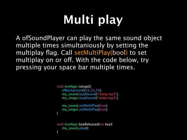 openFrameworks 007 - sound | PPT
