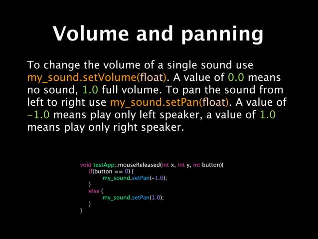 openFrameworks 007 - sound | PPT