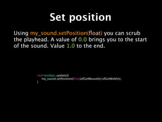 openFrameworks 007 - sound | PPT