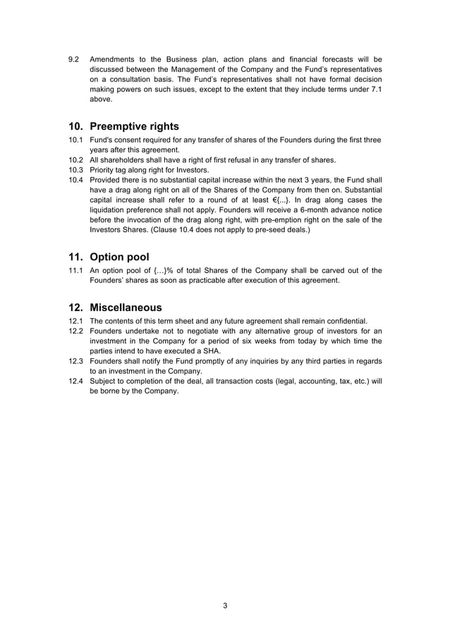 Openfund Term Sheet Template | PDF