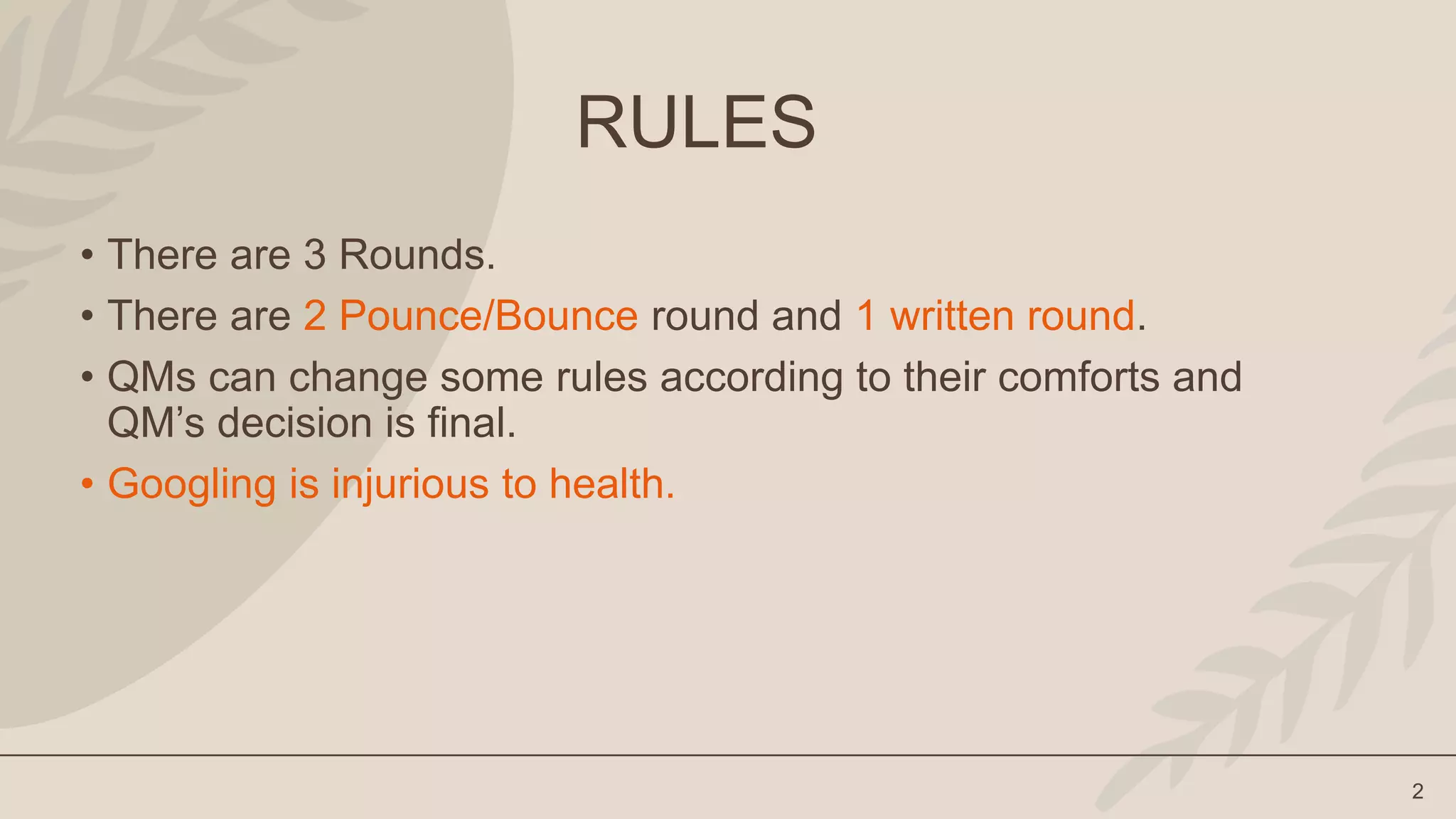 OPEN GENERAL QUIZ: FINALS - QUIZCON 23 | PPTX