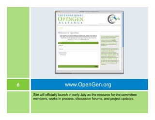 OpenGen Kick Off 062910 | PPT