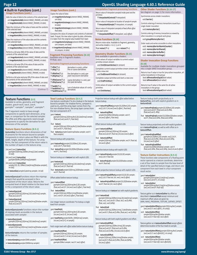 OpenGL 4.6 Reference Guide | PDF