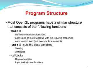 Open gl basics | PDF | 3-D Graphics | Computer Software and Applications