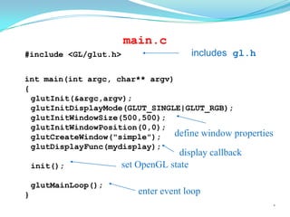 Open gl basics | PDF | 3-D Graphics | Computer Software and Applications