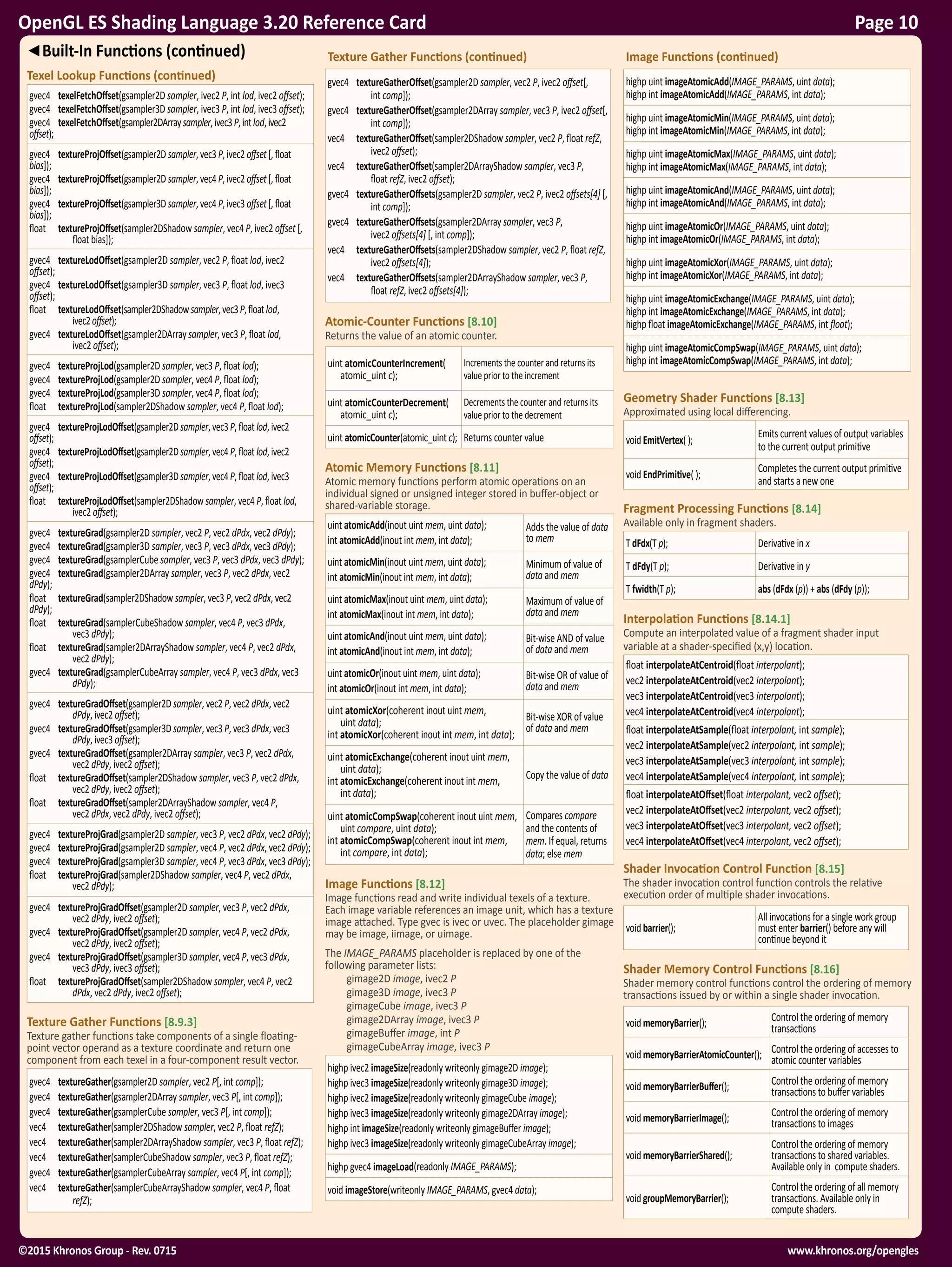 OpenGL ES 3.2 Reference Guide | PDF