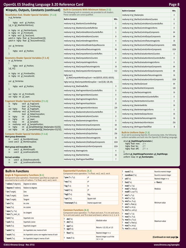 OpenGL ES 3.2 Reference Guide | PDF | Programming Languages | Computing